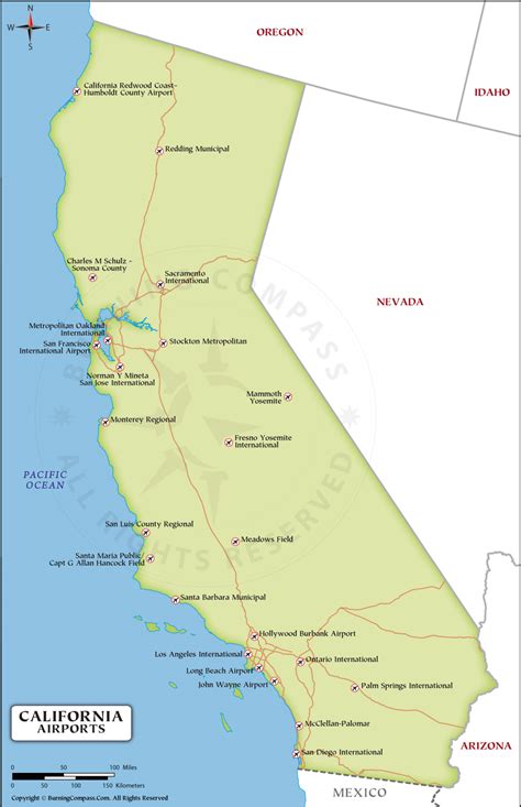 California Airport Map Airports In California Map California Airports