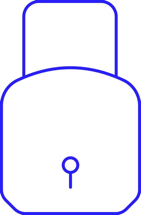 Isolated Lock Icon In Blue Thin Line Art 24145587 Vector Art At Vecteezy