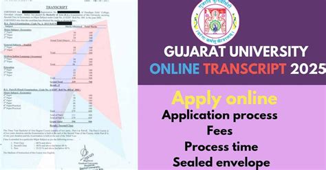 How To Apply For Gujarat University Online Transcript 2025