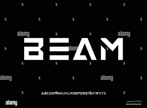 Geometric Futuristic Display Font Vector Modern Alphabet Typography Style Illustration Stock