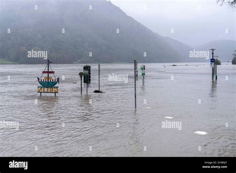 The Danube River Overflows Its Banks After Heavy Rainfall In Grein In