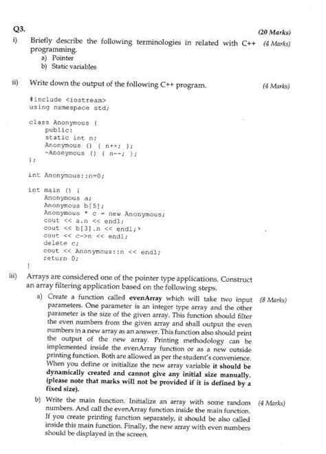 solved q3 20 marks i briefly describe the following