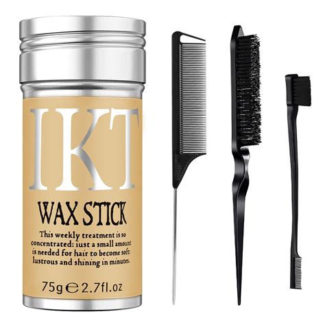 Sovoncare 4 Pcs Hair Wax Stick For Flyaways With Brushes