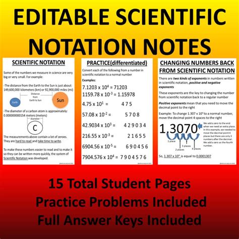 Editable Scientific Notation Notes With Differentiated Practice Tpt