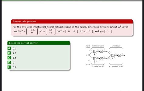 Answer This Question For The Two Layer Multilayer