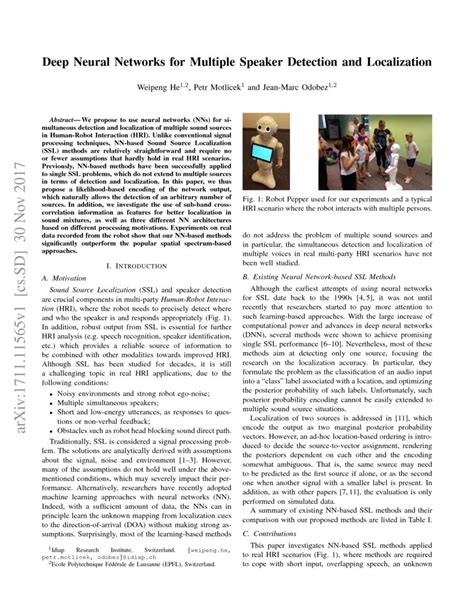 Deep Neural Networks For Multiple Speaker Detection And Localization Deepai