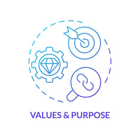 2d Gradient Icon Values And Purpose Concept Isolated Vector Mindful
