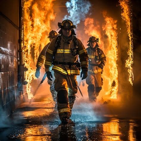 Free Firefighters In Action Image Firefighters Bravery Flames