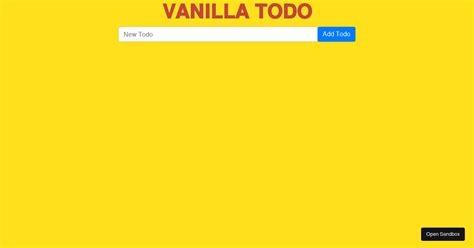 Components Vanilla Codesandbox