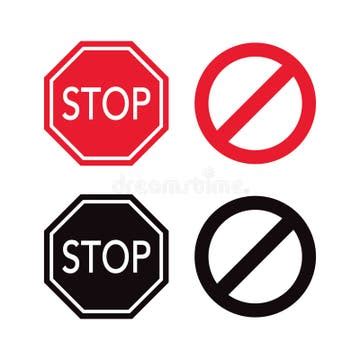 Stop Symbols And Warning Signals Stock Vector Illustration Of Vector