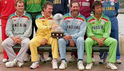 Icc Shares 1992 Photo Of Pm Imran Khan With Other Cricket Captains