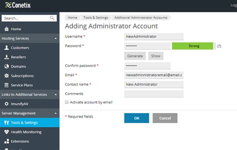 Plesk Onyx Create An Additional Administrator User Conetix