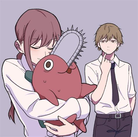 Makima Denji And Pochita Chainsaw Man Drawn By Kashiwa Iersansi Danbooru