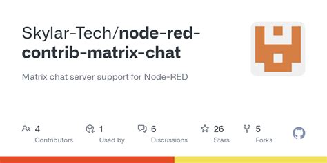 Github Skylar Tech Node Red Contrib Matrix Chat Matrix Chat Server Support For Node Red