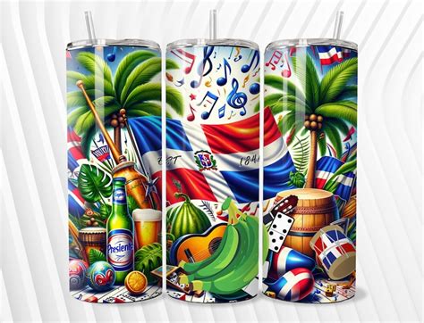 Vaso De República Dominicana Diseño Digital Con Envoltura De Vaso Con