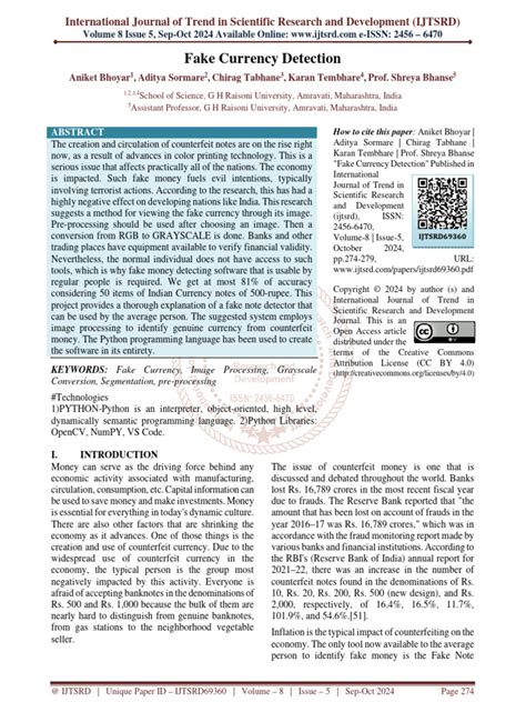 Fake Currency Detection Pdf Image Segmentation Python