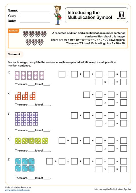 Introducing The Multiplication Symbol Fun And Engagung Key Stage 1 Number Worksheet