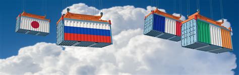 일본 러시아 프랑스 및 아일랜드 국기가 있는 화물 컨테이너 3d 렌더링 경쟁에 대한 스톡 사진 및 기타 이미지 경쟁 관세 교통수단 Istock