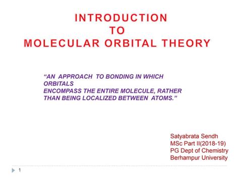 Molecular Orbital Theory Mot Pptx