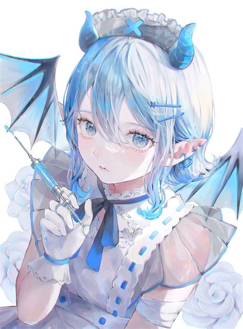 Blue Demon 插画师poire的美少女插画图片 BoBoPic