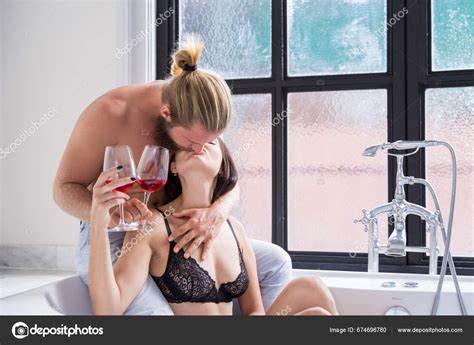 Couples Having Fun Together Home Having Sex Bedroom Bathroom Home Stock Photo SarawutTH