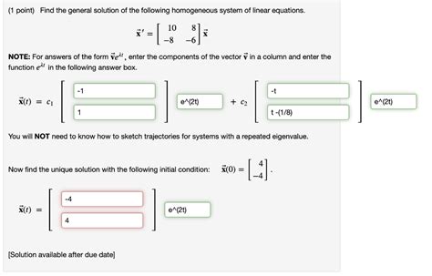 Solved Find The General Solution Of The Following