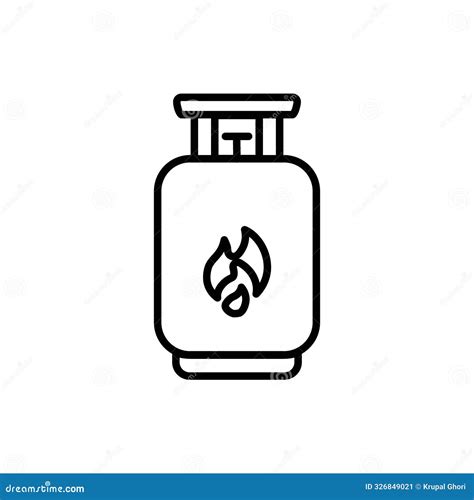 Gas Cylinder Icon Line Art Logo Set Cartoon Vector 332454085