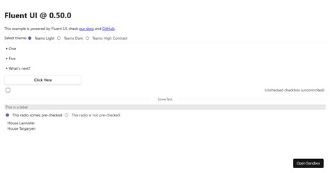 microsoft fluentui codesandbox react northstar template codesandbox