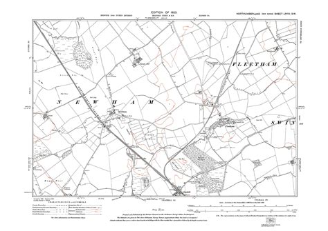 Fleetham Newham Chathill Northumberland In 1925 18sw Old Map