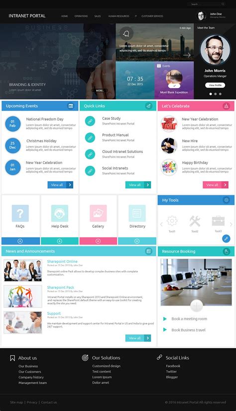 Sharepoint Intranet Portal Mock Up On Behance Web Design Webdesign Design