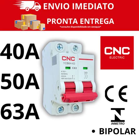 Disjuntor Bipolar 40a 50a 63a Mini Curva C Cnc Shopee Brasil
