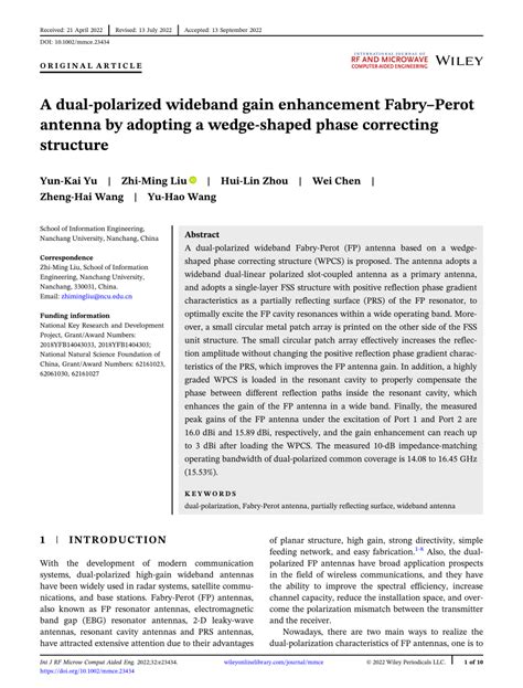 A Dual‐polarized Wideband Gain Enhancement Fabry Perot Antenna By Adopting A Wedge‐shaped Phase