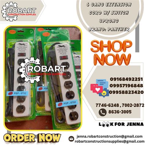 6 Gang Extension Cord W Switch 3prong Brand Panther Commercial And Industrial Construction