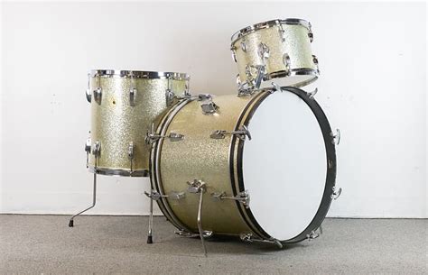 1960s Ludwig Downbeat Silver Sparkle Drum Set Reverb