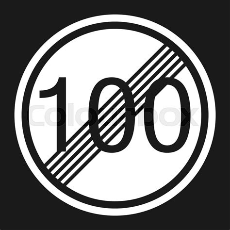 End Maximum Speed Limit 100 Sign Line Icon Traffic And Road Sign