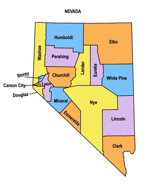 Nevada County Map Editable And Printable State County Maps