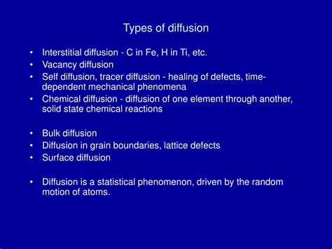 Ppt Understanding Diffusion Phenomena In Materials Physics Powerpoint Presentation Id 1436126