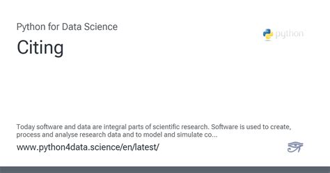 Citing Python For Data Science
