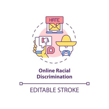 Online Racial Discrimination Concept Icon Infographic Thin