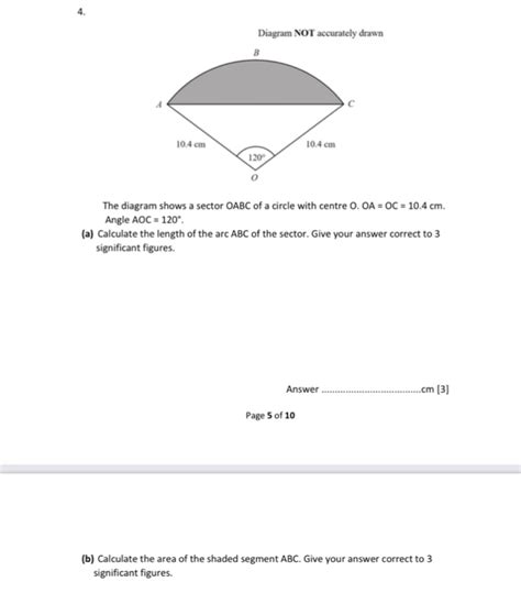 Solved 4 Diagram Not Accurately Drawn The Diagram Shows A Sector Oabc Of A Circle With Centre
