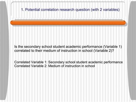 Correlation Question Research Ppt
