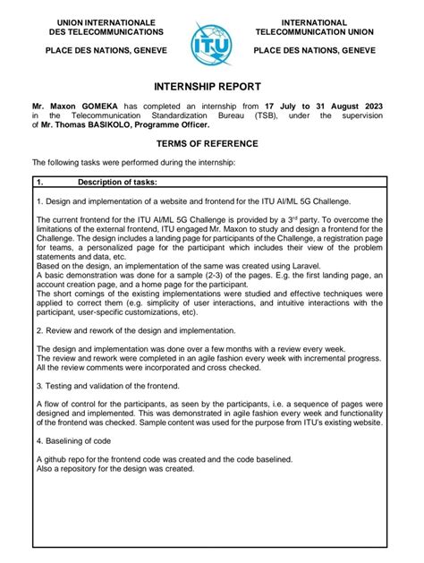 Maxon Macheda Gomeka On Linkedin This Document Serves As My Internship Report During My Time As