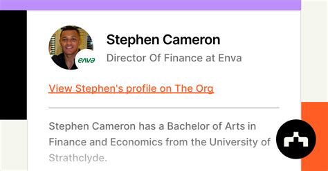 Stephen Cameron Director Of Finance At Enva The Org