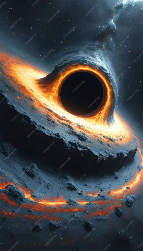 Black Hole Event Horizon In Deep Space Premium Ai Generated Image