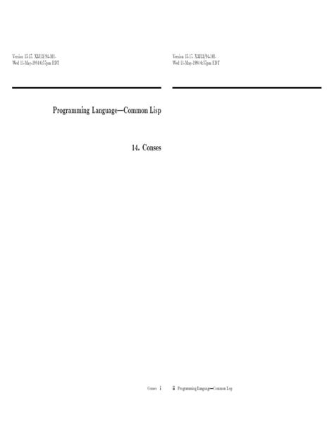 Programming Language Common Lisp 14 Conses Pdf Formalism Deductive Computer Data