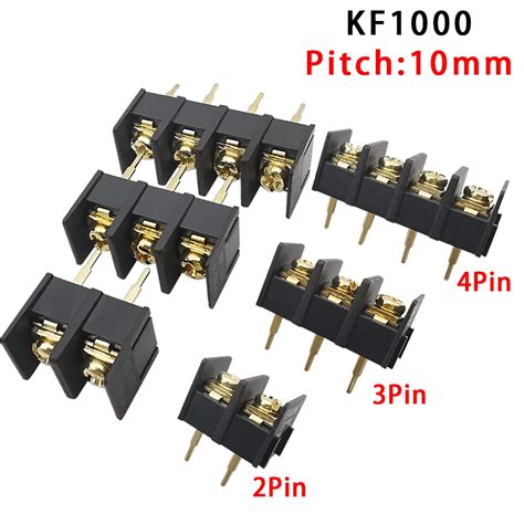 Kf1000 Pcb 스크류 터미널 블록 와이어 커넥터 Kf1000 피치 10mm 금도금 스트레이트 핀 스플라이스 가능