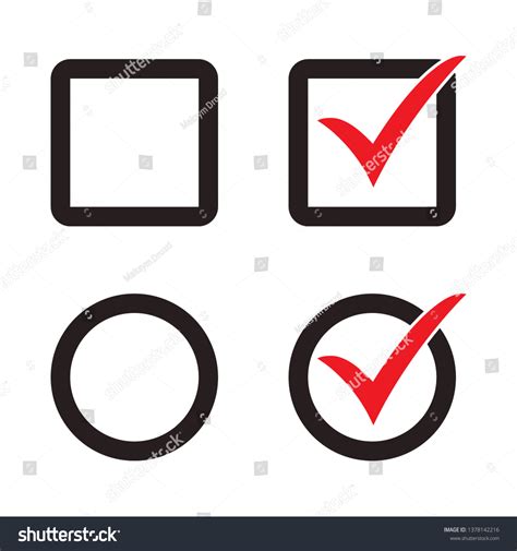 checkbox set blank checked checkbox vector เวกเตอร์สต็อก ปลอดค่าลิขสิทธิ์ 1378142216