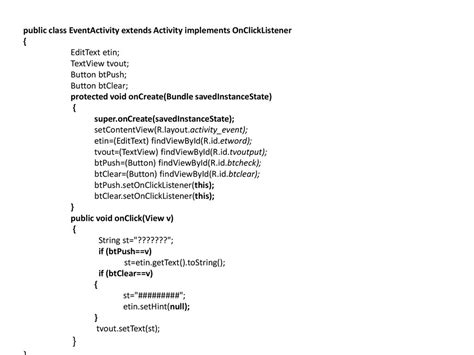 ארועים ומאזינים android ppt download