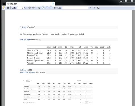 datatable in markdown pdf is very small publishing your results
