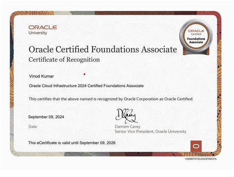 Vinod Kumar On Linkedin Excited To Share That Im Now An Oracle Cloud Infrastructure 2024 Oracle…